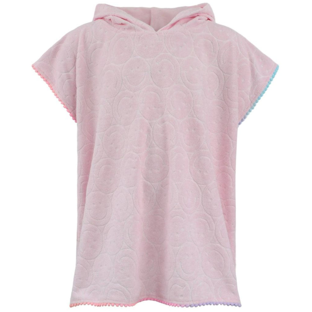 Lola and the Boys Embossed Emoji Terry Poncho in Pink | MEEMS – Meems