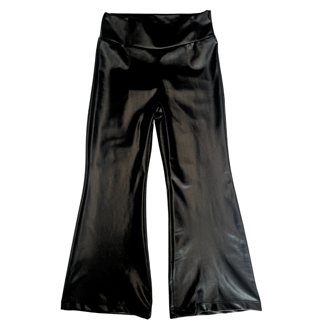 Flowers By Zoe Flare Pleather Pant in Black | MEEMS – Meems