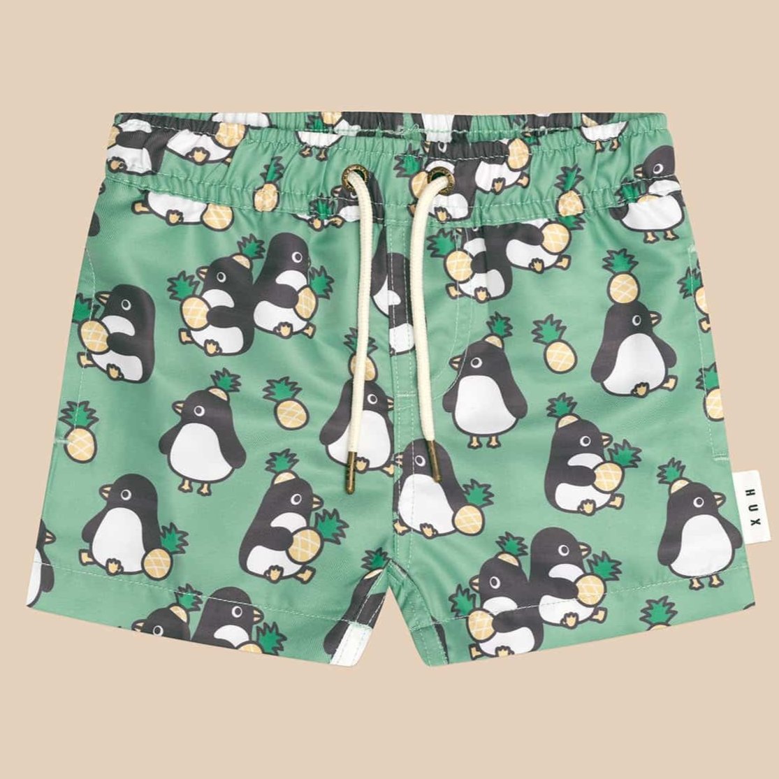 Huxbaby Pine Lime Percy Swim Short in Green | MEEMS – Meems