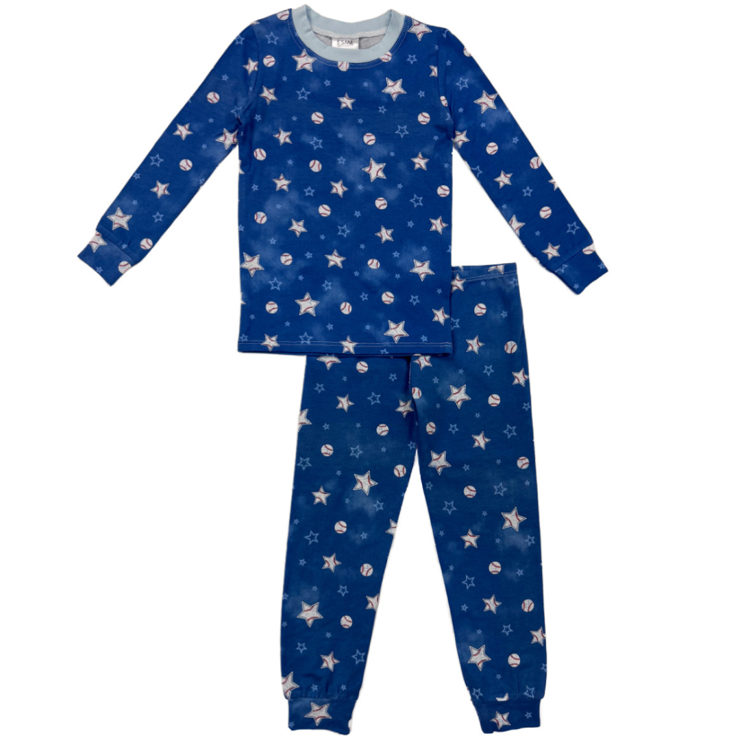 Esme Baseball Star LS Set in Blue | MEEMS – Meems